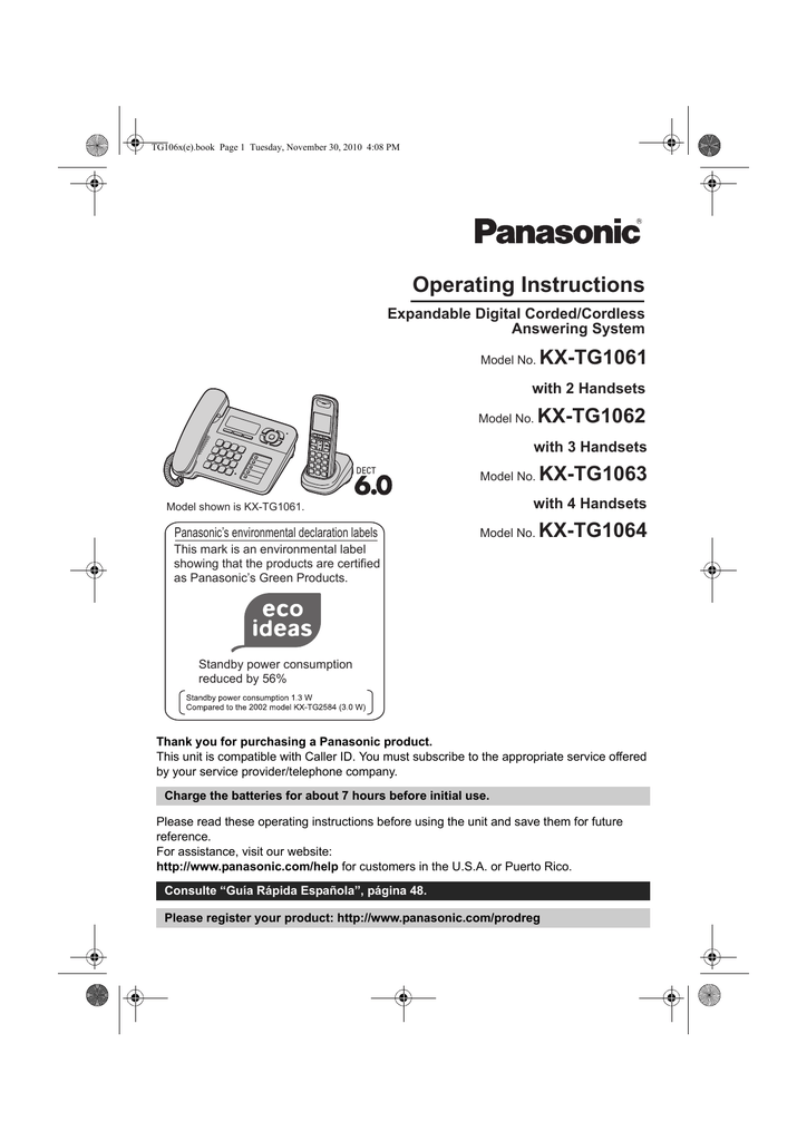Operating Instructions - Panasonic Parts and Accessories | Manualzz