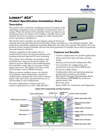 Liebert AC4 Specification & Installation Sheet | Manualzz