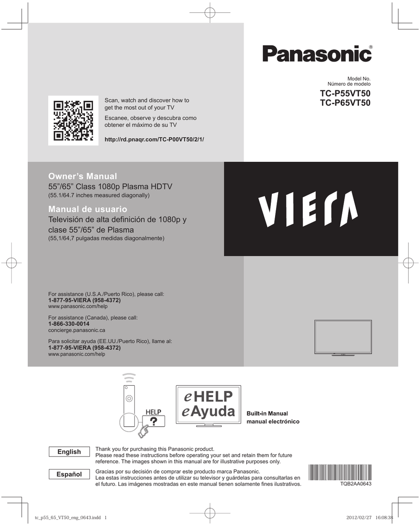 Owners Manual - Panasonic Parts and Accessories | Manualzz