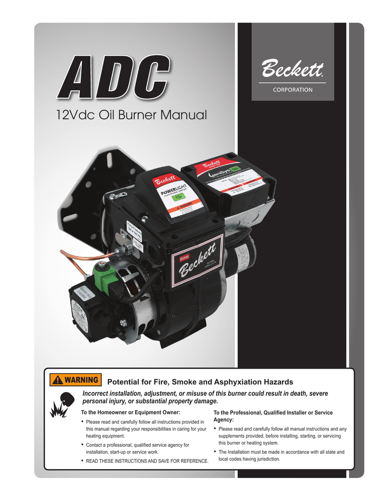 Beckett ADC Oil Burner Manual | Manualzz