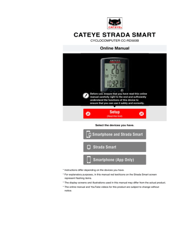 Cateye Strada Smart CC-RD500B Online Manual | Manualzz
