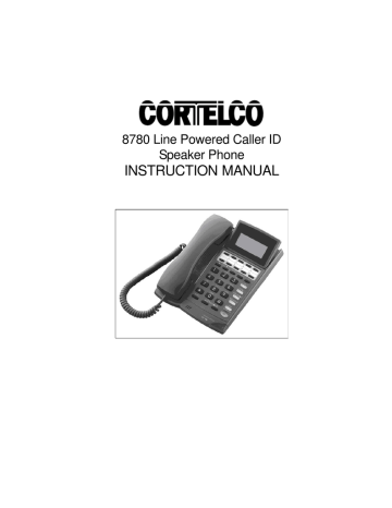 Cortelco 878041TP227S Line Powered Caller ID Speakerphone Instruction ...