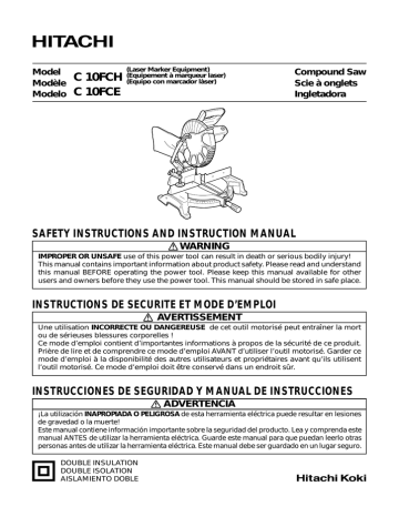 Hitachi C10FCH Instruction manual | Manualzz