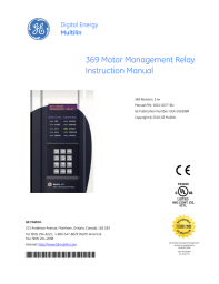 GE Multilin 369 - instruction manual