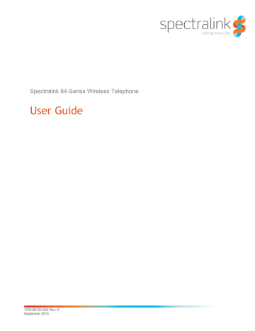 Spectralink 84-Series Wireless Telephone User Guide | Manualzz