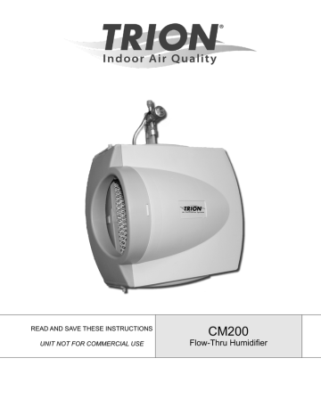 Trion CM200 Flow-Through Humidifier Product manual | Manualzz