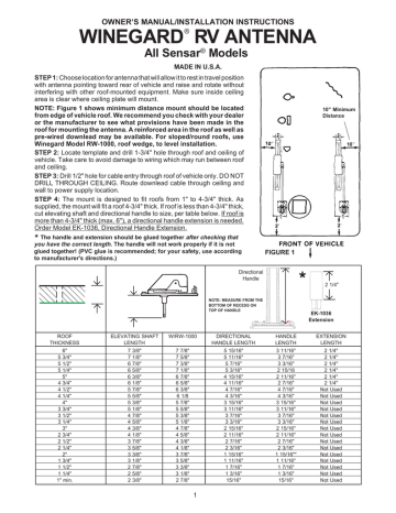 Winegard sensar series Owner's Manual | Manualzz