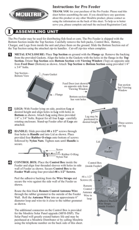 Instructions For Pro Feeder | Manualzz