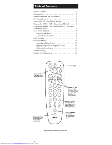 RCA Universal Remote 3-Component User Manual | Manualzz