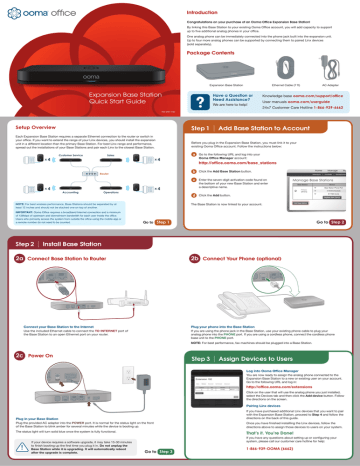 Ooma Office Expansion Base Station Setup Guide | Manualzz