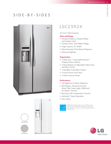 LG LSC23924ST Specification | Manualzz