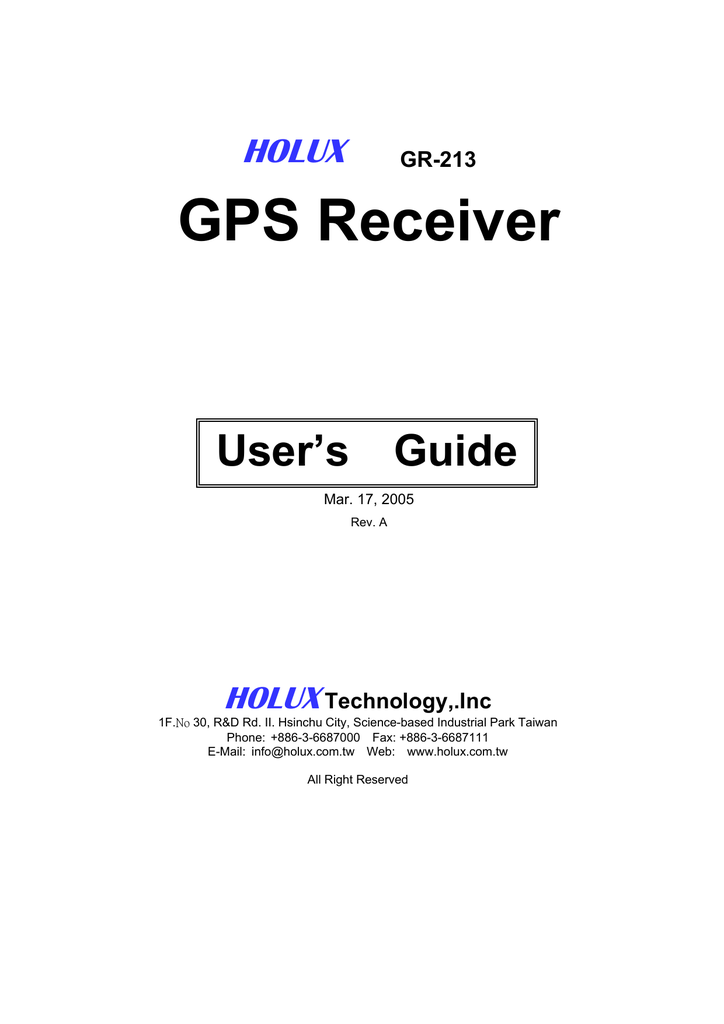 Holux GR-213 User manual | Manualzz