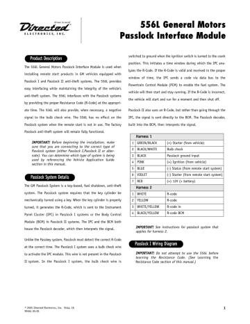 Directed Electronics 556L manual | Manualzz