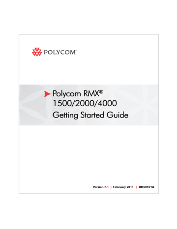 Polycom RealPresence RMX 4000 Getting Started Manual | Manualzz