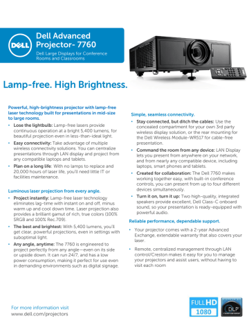 Dell 7760 Projector Product sheet | Manualzz