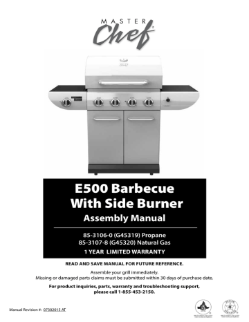 Master Chef E500 Assembly Manual | Manualzz