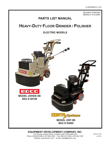 EDCO 2DHDE Parts Manual | Manualzz