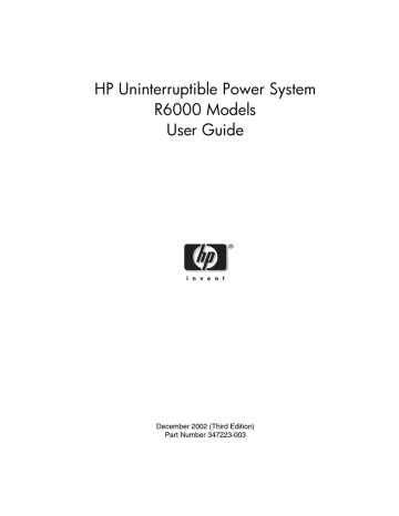HP R6000 Models User Guide | Manualzz
