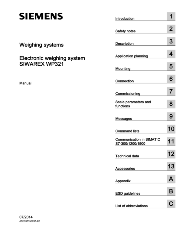 SIWAREX WP321 Manual | Manualzz