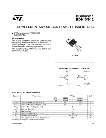 STMicroelectronics BD912 Datasheet | Manualzz