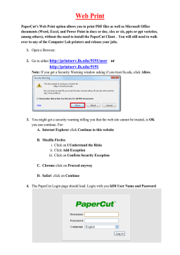 PaperCut Web Print - User manual, User Guide