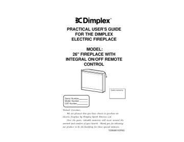 Dimplex DF2608 Practical User's Manual | Manualzz