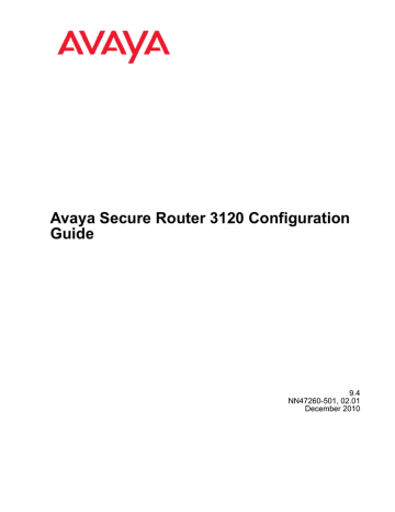 Avaya Secure Router 3120 Configuration Guide | Manualzz
