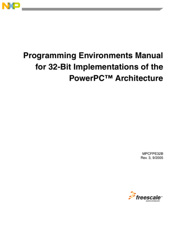 NXP MPC7448 RISC Microprocessor Reference Manual | Manualzz