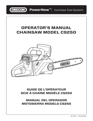 OREGON Chainsaw CS250 Operator's Manual | Manualzz