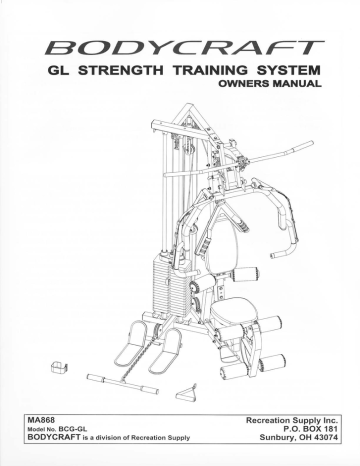 BodyCraft Strength Training System GL BCG-GL Owners Manual | Manualzz