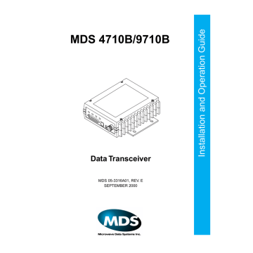MDS 9710B Installation and Operation Manual | Manualzz