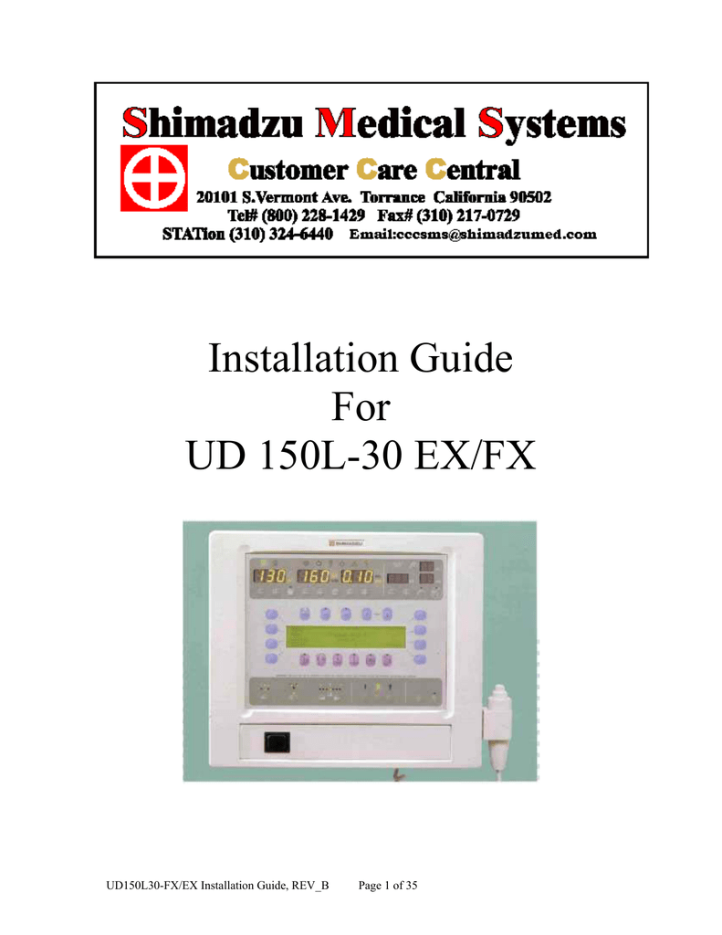 Installation Guide For UD 150L-30 EX/FX | Manualzz