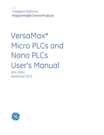 GE VersaMax Nano, Micro and Micro PLUS PLCs User's Manual | Manualzz