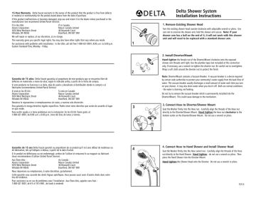 Delta Shower System Installation Instructions | Manualzz