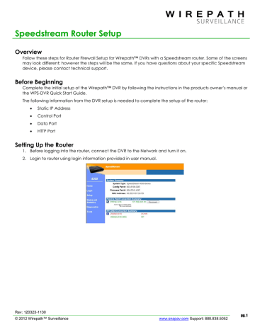 SpeedStream 4300 Router Setup - Setup Guide | Manualzz