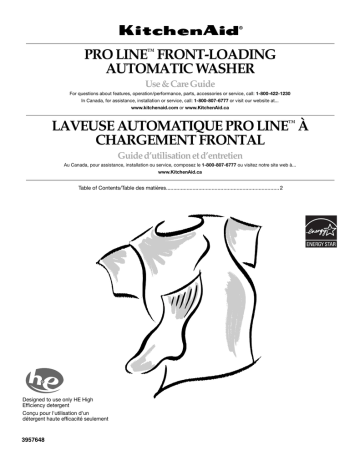 KitchenAid Washing Machine Use & Care Guide | Manualzz