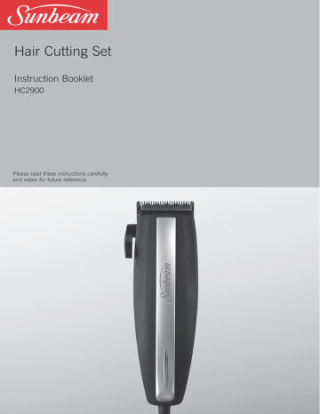 Sunbeam HC2900 Hair Cutter Instruction Booklet | Manualzz