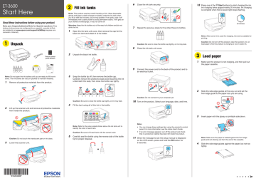 Epson EcoTank ET-3600 Quick Guide | Manualzz