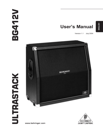 Behringer Ultrastack BG412V User manual | Manualzz