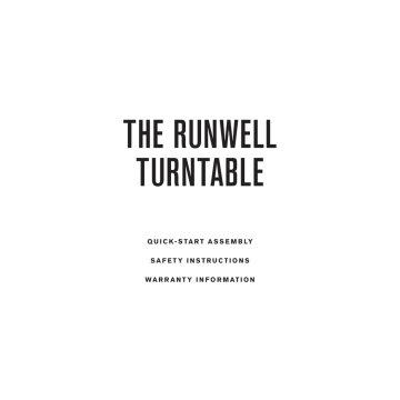 SHINOLA RUNWELL Quick-Start Assembly | Manualzz