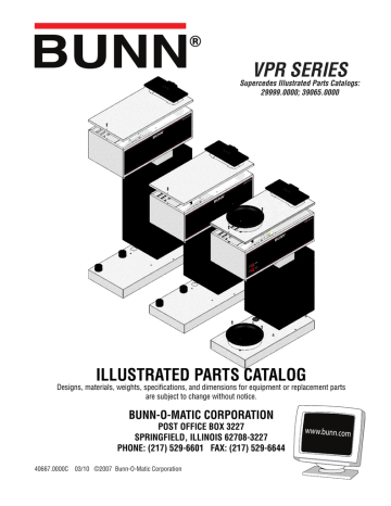 Bunn-O-Matic VPR SERIES Part Manual | Manualzz