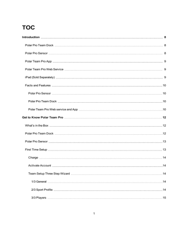 Polar Team Pro Team Dock, Team Pro Sensor User Manual | Manualzz