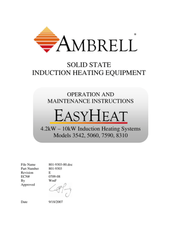 Ambrell EASYHEAT 3542, 5060, 7590, 8310 Operation and Maintenance ...