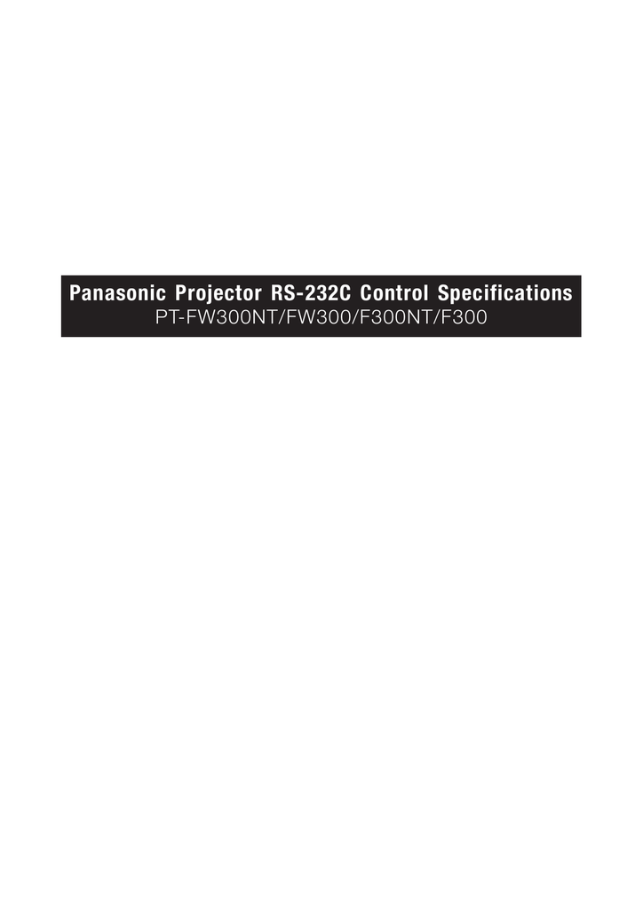 Panasonic RS-232C Projector User manual | Manualzz