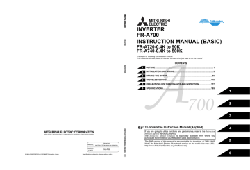 Mitsubishi Electric FR-A700 Instruction manual | Manualzz