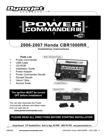 Dynojet Power Commander PCIII USB Installation Instructions | Manualzz
