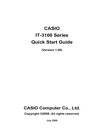 CASIO IT-3100 Series Quick Start Guide | Manualzz