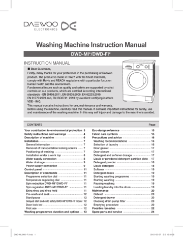 Daewoo DWD-FI Series Instruction manual | Manualzz