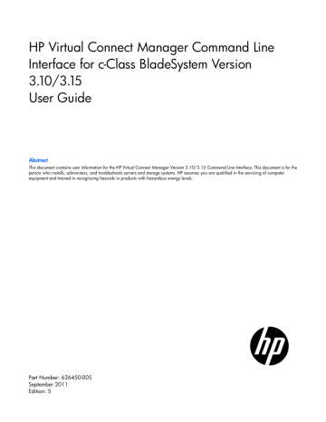 HP Virtual Connect Manager c-Class BladeSystem 3.10/3.15 User Guide | Manualzz
