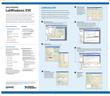 LabWindows/CVI Quick Reference | Manualzz